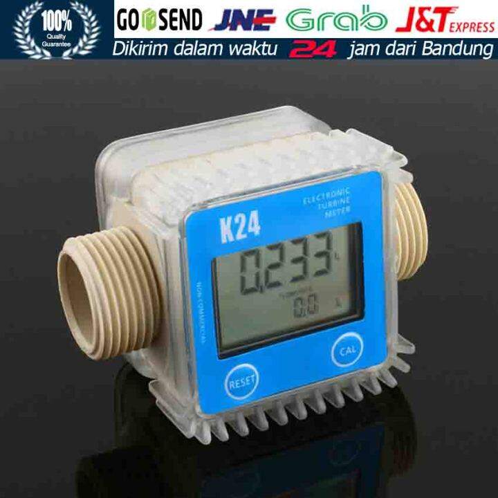 Digital Lcd K24 Flow Meter Turbin Aliran Bahan Bakar Tester untuk Bahan ...