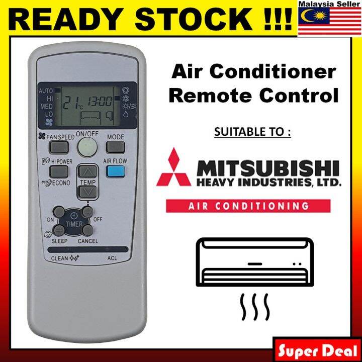 MITSUBISHI Heavy Industries Air Cond Aircon Aircond Remote Control Replacement | Lazada.co.th