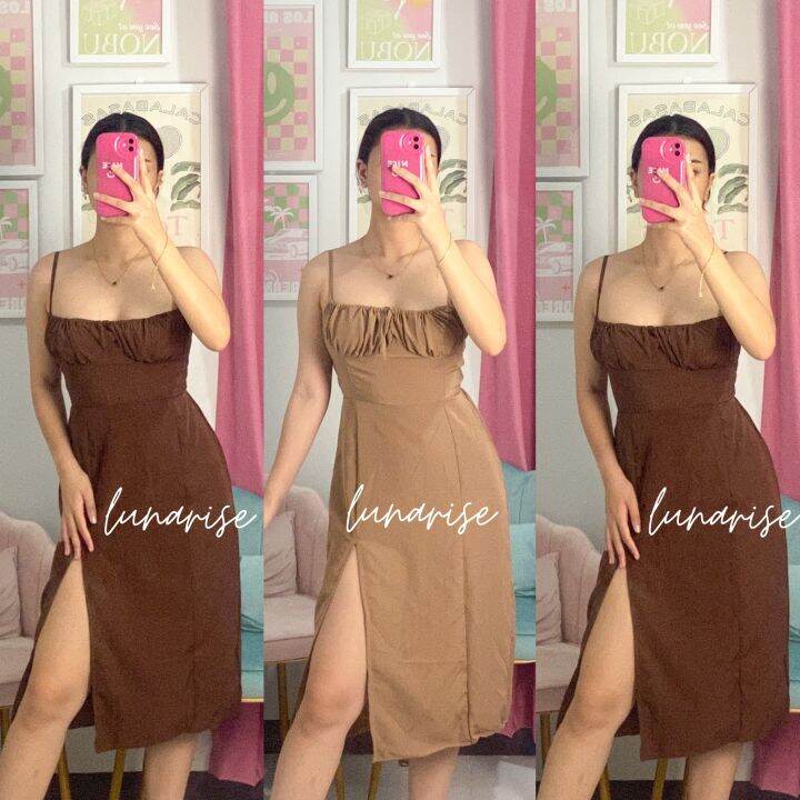 BLOSSOM bustier midi bodycon dress by Lunarise | Lazada PH