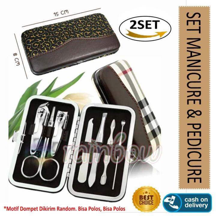 2 SET Alat Manicure Pedicure Komplit Manikur Pedikur Peralatan Meni ...