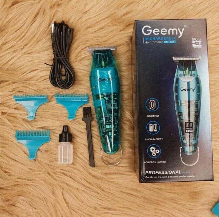 Original Gemmy Trimmer GM-6687 Rechargeable Digital Trimmer Small Hair ...