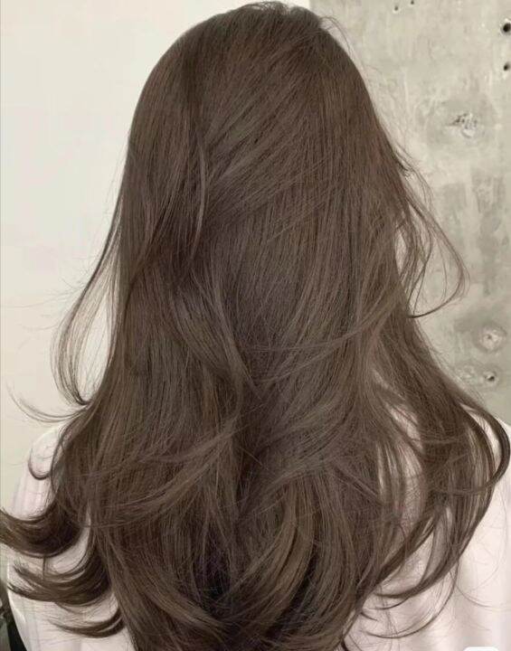 Black tea linen gray brown flaxen hair dye 2021 pure dye hair cream ...