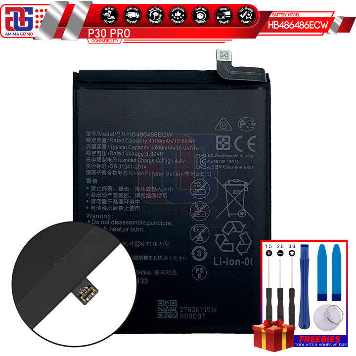 Huawei P30 Pro Battery Original Quality and Capacity Model HB486486ECW ...