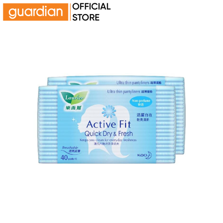Laurier Active Fit Non Perfume Pantyliner 40s (Pack of 2) | Lazada