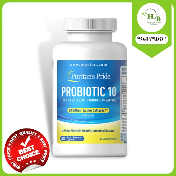 Puritans Pride Probiotic 10 20 Billion Active cultures 30 capsules ...