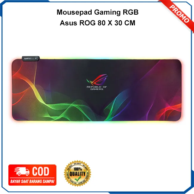 Mouse Pad Gaming RGB LED Logo Asus ROG Mousepad PC Komputer Laptop XL ...