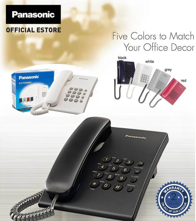 Panasonic telephone landline KX-TS500MX desktop computer, home office, no battery, plug and play ...