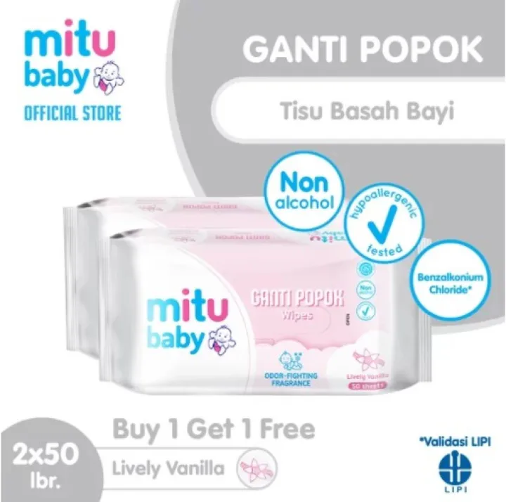 Mitu Tissue Basah Ganti Popok White Buy 1 Get 1 50 Sheet | Lazada Indonesia