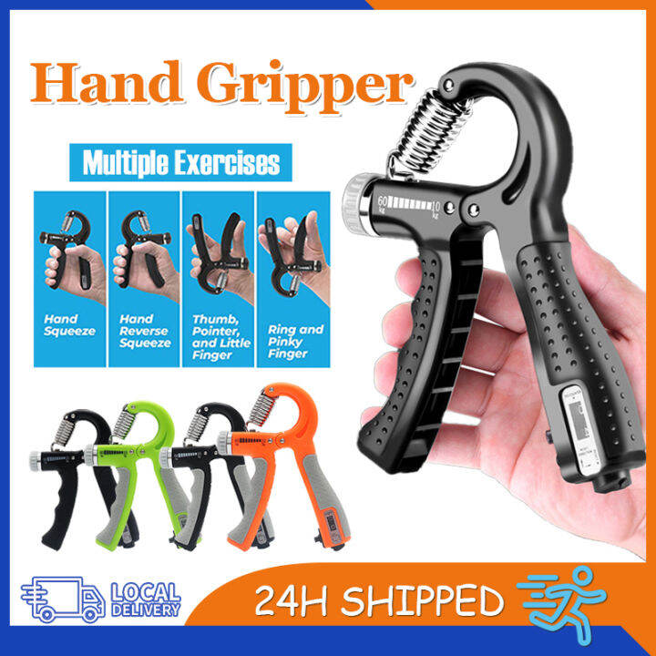 Hand Gripper 5-60kg Adjustable Resistance Hand Grip Automatic Counting Non-Slip Wrist Arm Finger ...