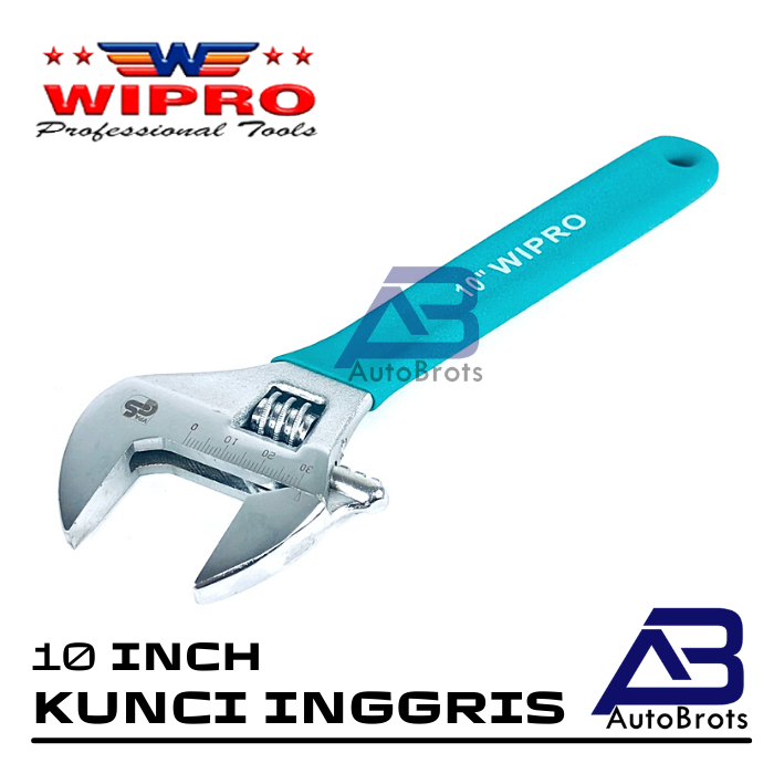 WIPRO Kunci Inggris 10 Inch Gagang Karet/Adjustable Wrench Rubber 10 ...