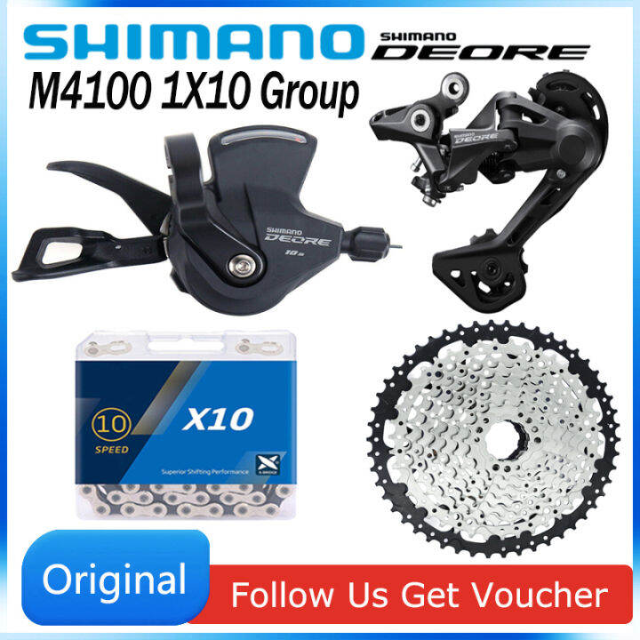 SHIMANO DEORE M4100 M4120 10 Speed Groupset 1X10 speed Shifter Rear Derailleur RD-M4120 SGS Cogs ...