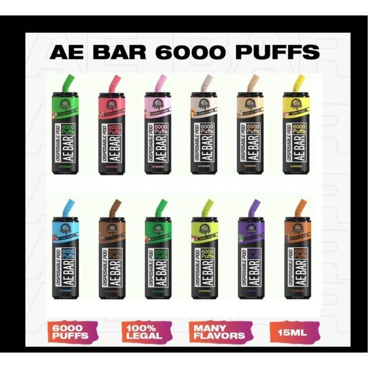 AEBAR Dispo Pod (5 ) 6000PUFFS (600mAh Battery )E-Cig Authentic ...