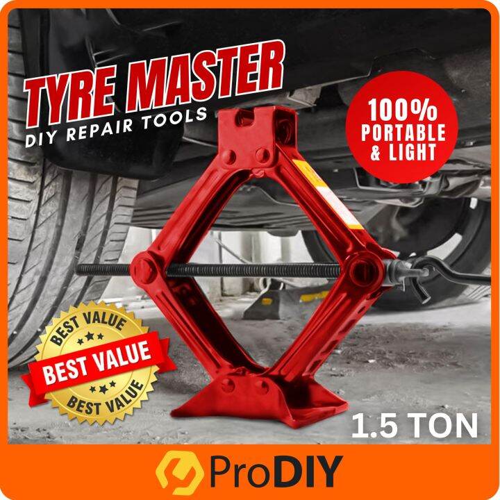 PRODIY 1.5TON Heavy Duty Manual Scissor Car Jack Kereta Scissor Jack ...