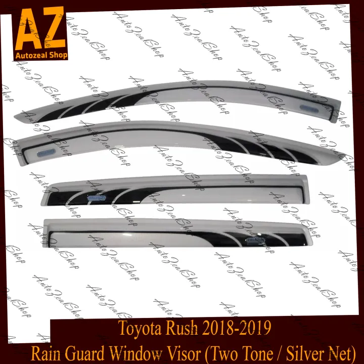 Toyota Rush 2018-2019 Rain Guard Window Visor (Two Tone / Silver Net ...