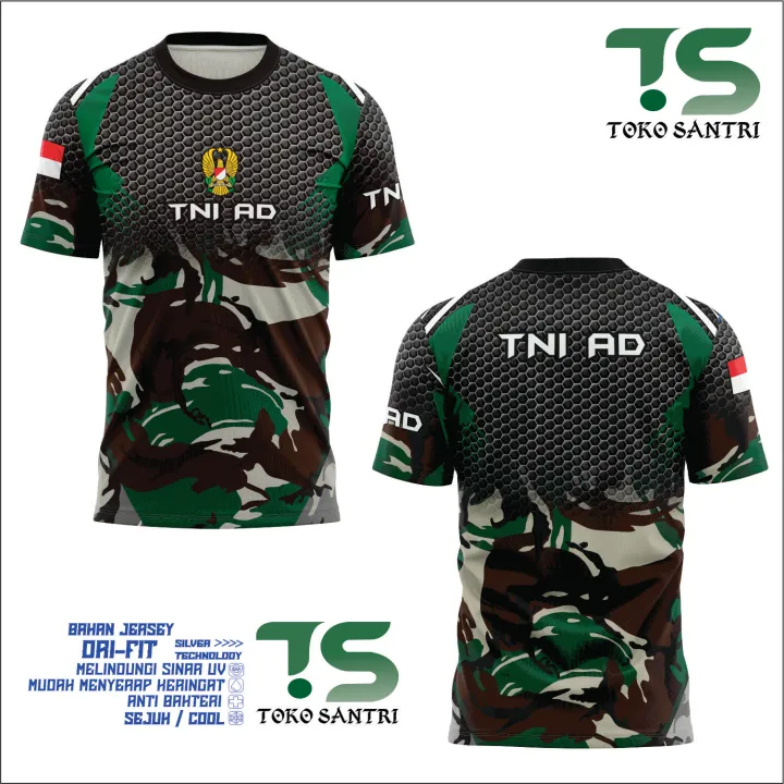 JERSEY TNI AD SUBLIME ANTI SINAR UV / KAOS TNI AD FULPRINT / KAOS TENTARA NASIONAL INDONESIA ...