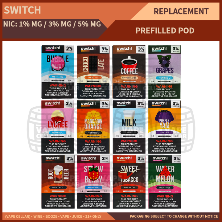 Switch Flavor Prefilled Replacement Pod 1% RELX Infinity Essential Pods ...