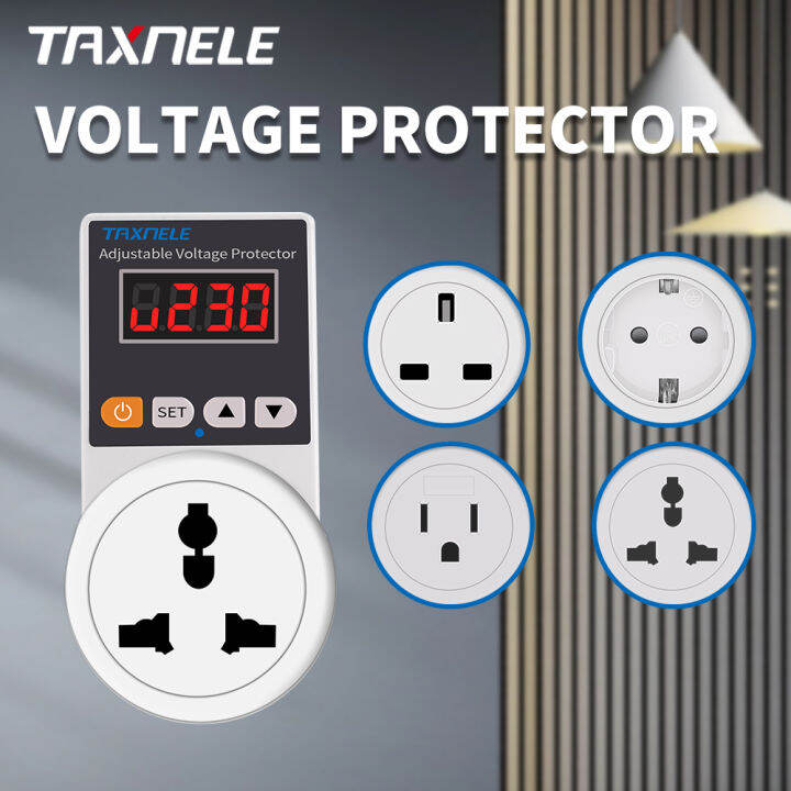Automatic Voltage Protector Socket AC 220V Adjustable 16A Power Surge ...