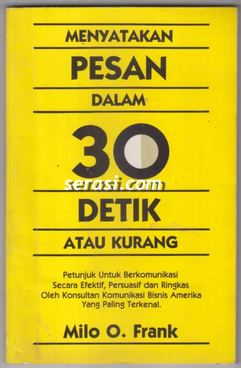 BUKU MILO O FRANK - MENYATAKAN PESAN DALAM 30 DETIK ATAU KURANG ...