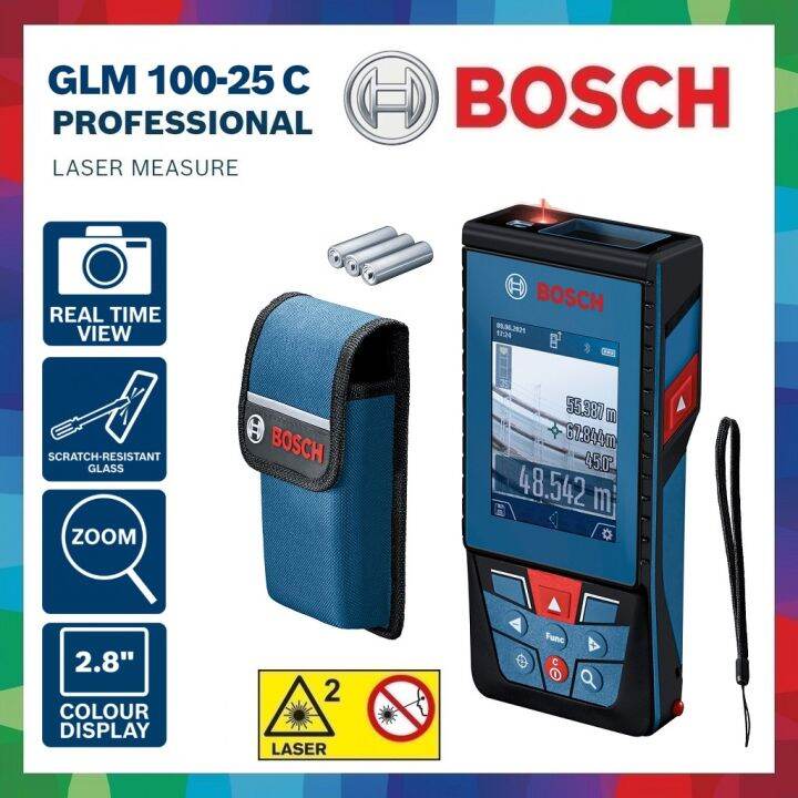 BOSCH LASER DISTANCE METER 100M GLM100-25C | Lazada Singapore