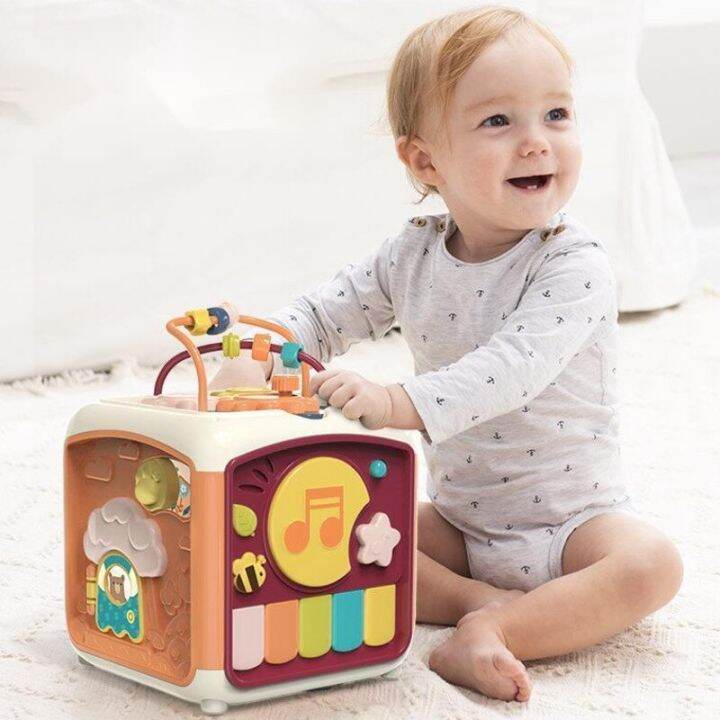 7 In 1 Baby Activity Cube Toddler Toys Educational Shape Sorter Musical ...