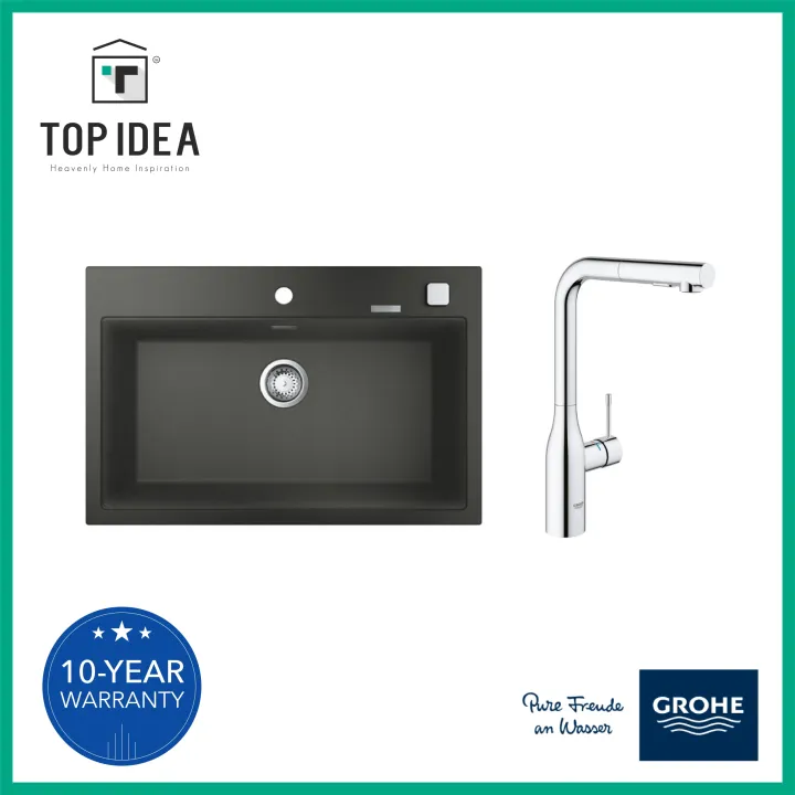 GROHE K700 80-C78 Composite Sink (2 Colours) with Waste + Essence Pull ...