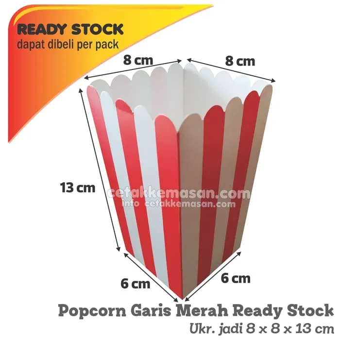 PROMO!!! Box Popcorn 8x8 x13 Foodgrade SEDIA Kemasan makanan box ...