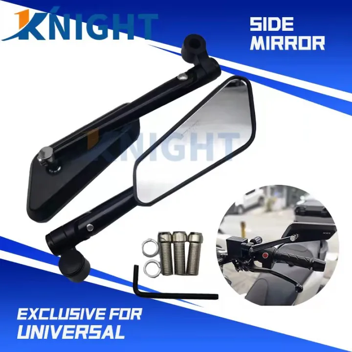 Knight Motorcycle MHR Side Mirror Universal Clear Mirror Full CNC High ...
