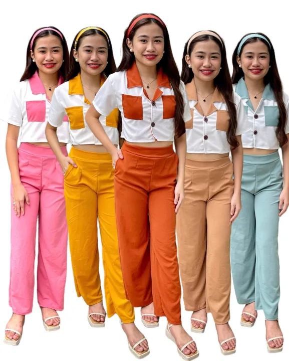 JORGINA KOREAN TOP PANTS TERNO [MYR] ladies girls teens terno clothes ...