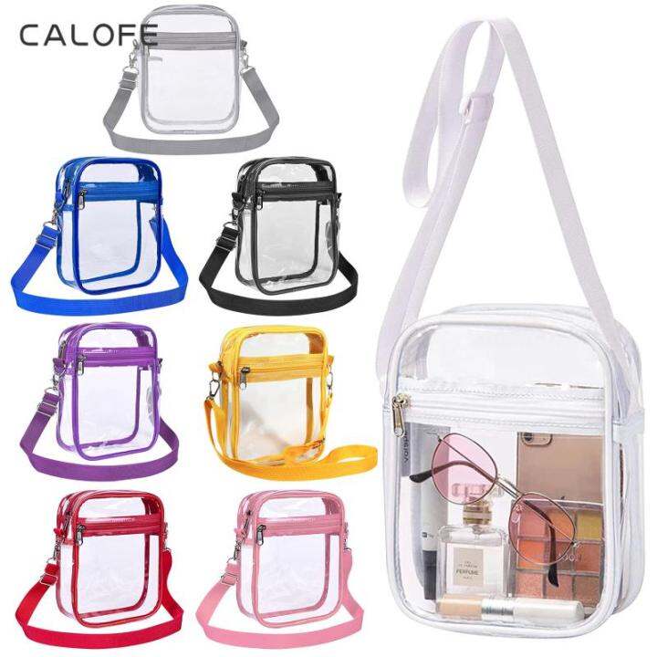 CALOFE PVC Transparent Coin Purse One Shoulder Messenger Concert Hall ...