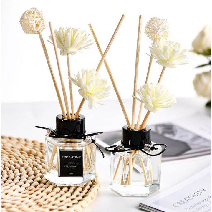 Scented Aroma Glass Bottle Aroma Reed Diffuser Home Air Freshener ...