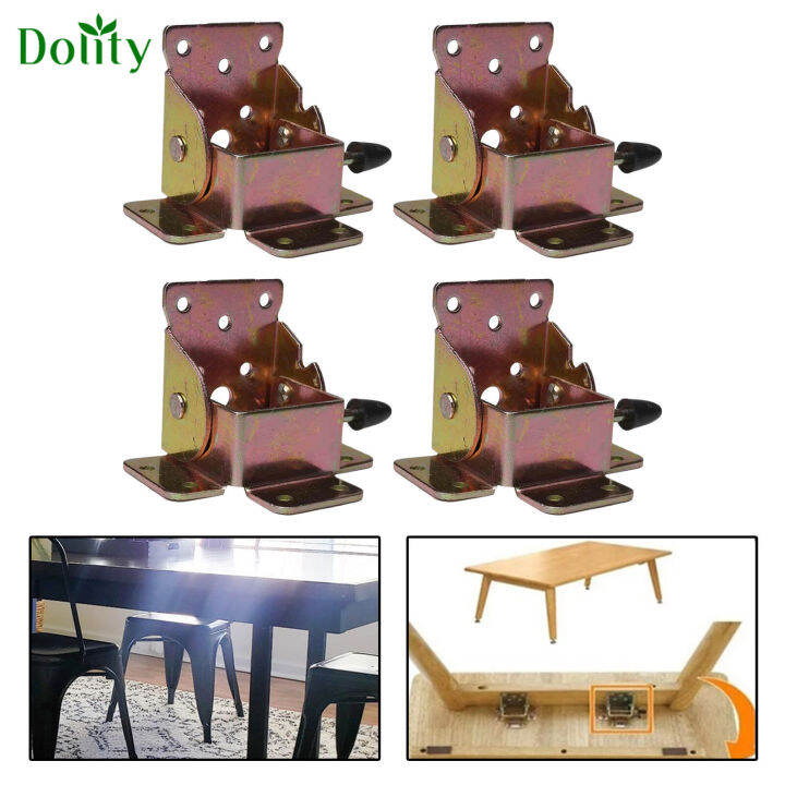 Dolity 4Pcs Lockable Folding Table Leg Brackets Hinge Table Hardware ...