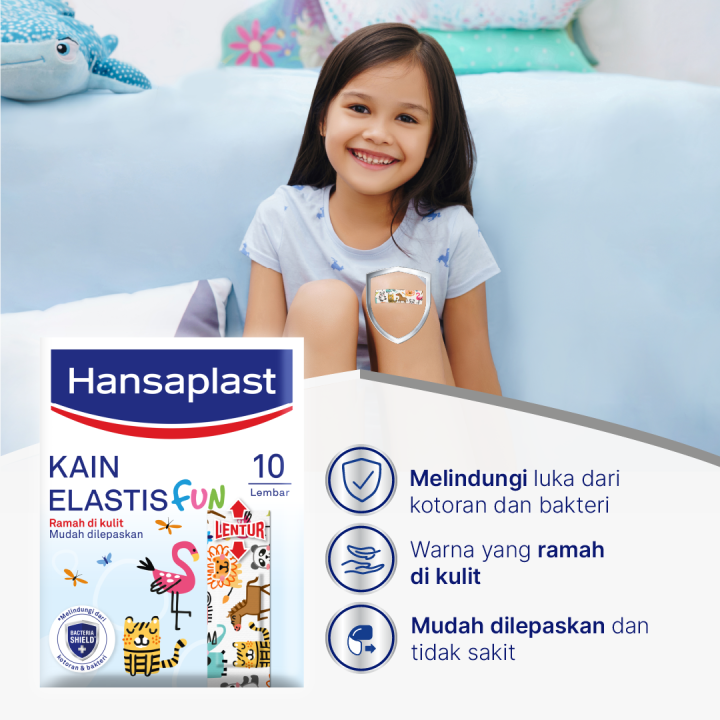 Perekat Plester Kain Hansaplast Fun Kain Elastis 10 Strips | Lazada ...