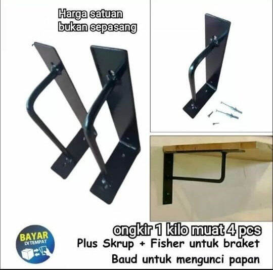 [SIKU BESI 1 PCS TERMURAH] BESI SIKU RAK DINDING RUANGAN | SIKU BESI LUBANG | SIKU BESI ...