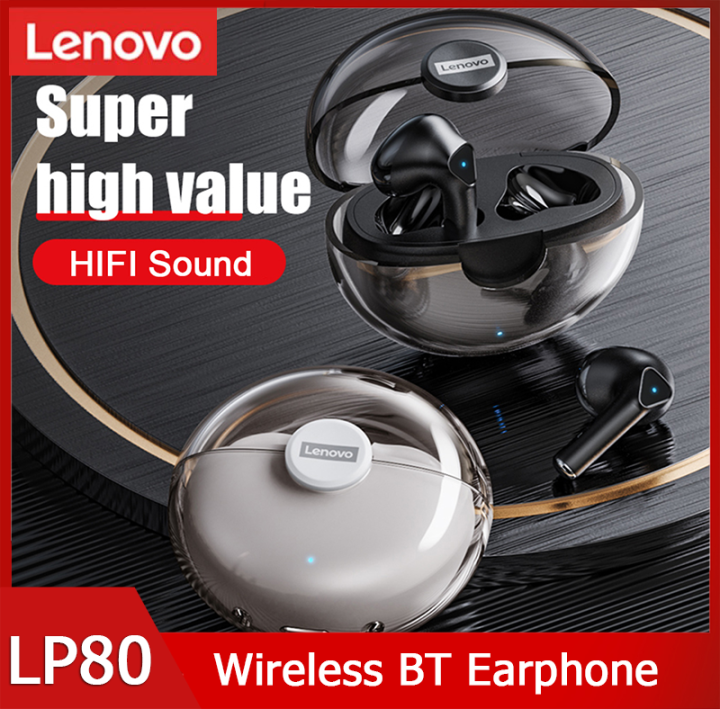 Lenovo LP80การควบคุมแบบสัมผัสหูฟังไร้สายกีฬาชุดหูฟังกันน้ำ Latency ต่ำ ...