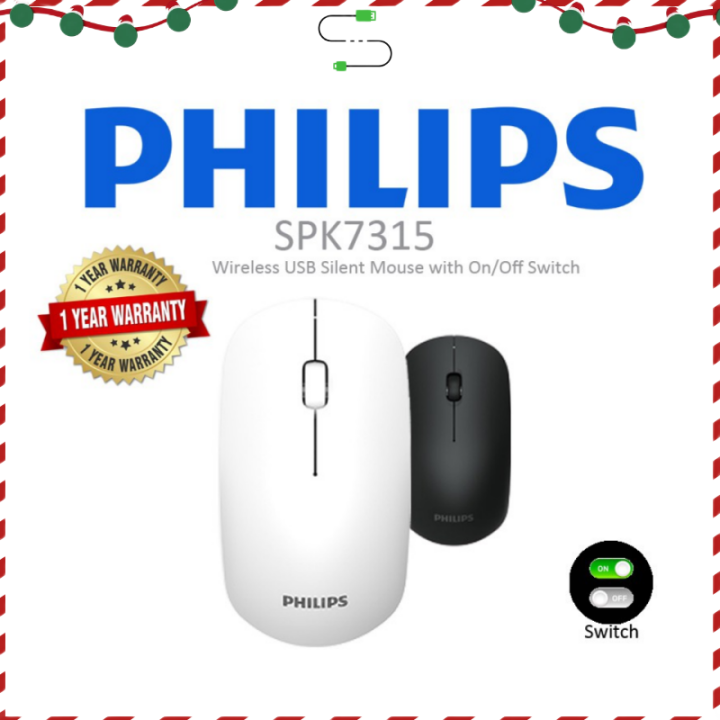 Philips M315 (SPK7315) Wireless Rechargeable Mouse Gaming Mouse, 1600 DPI, 2.4 GHz with USB ...