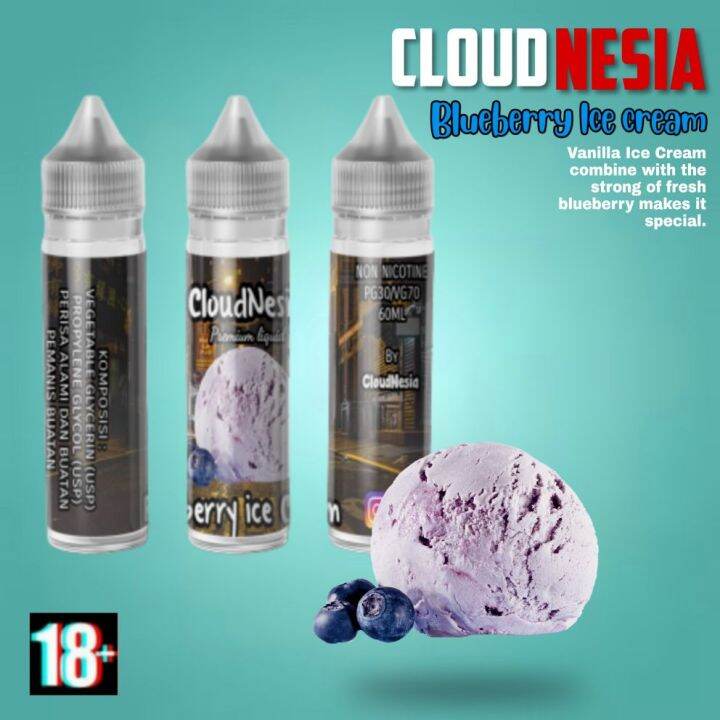 LIQUID VAPE BLUEBERRY ICE CREAM PREMIUM LIQUID VAPE NON NICOTINE LIQUID ...