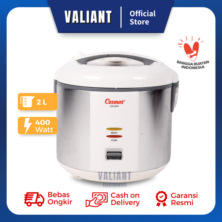 Cosmos Rice Cooker Stainless Steel Magic Com 3in1 CRJ-9303 - 2 Liter ...