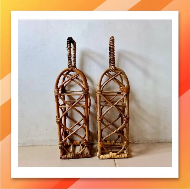 \\ Proyekto Lokal // Decorative rattan wine rack, Wine botlle Holder ...
