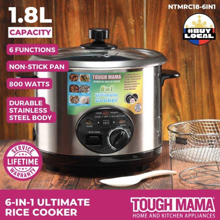 Tough Mama NTMRC18-6IN1 Ultimate Multicooker 1.8L Rice Cooker Stainless ...