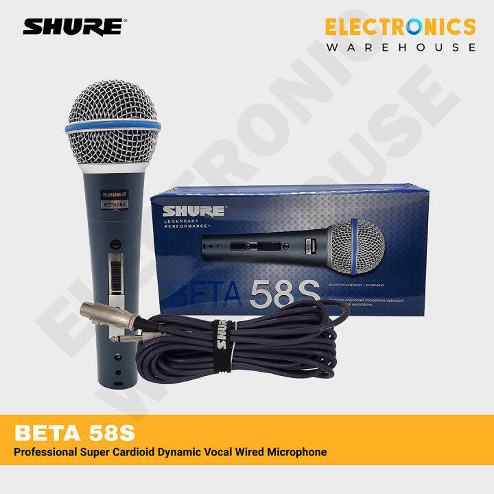 Shure BETA 58S Professional Super Cardioid Dynamic Vocal Wired Microphone | Lazada PH