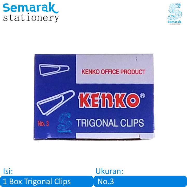 Kenko Trigonal Clips Klip Penjepit Kertas No. 3 [1 Box] | Lazada Indonesia