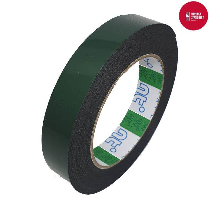 Double Tape Isolasi/Solatip Bolak Balik Spon/Sponge Nippon Hijau 1"x5 ...