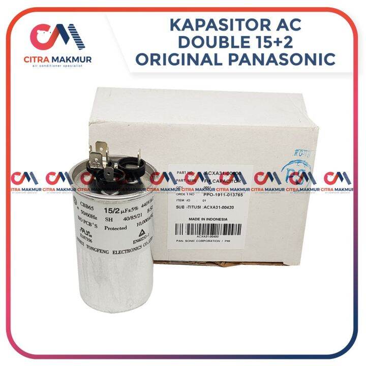 Kapasitor AC Panasonic Original Double 15 & 2 uF Capasitor Air ...