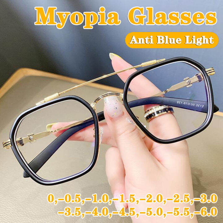 [-600 to 0] Myopia Glasses Men And Women Square Nearsighted Glasses ...