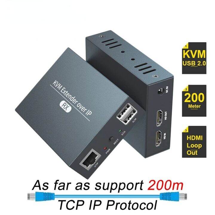 HDMI KVM Extender Over IP RJ45 Ethernet Network KVM Extender USB HDMI ...