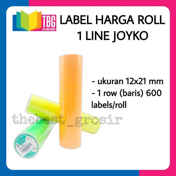 1 SLOP (10 ROLL) LABEL HARGA ROLL 1 LINE WARNA JOYKO / TEMEPELAN HARGA ...
