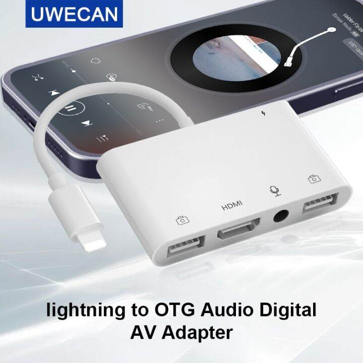 Lightning iPhone to HDMI USB 3 OTG Digital AV Adapter/Cable iPhone to ...