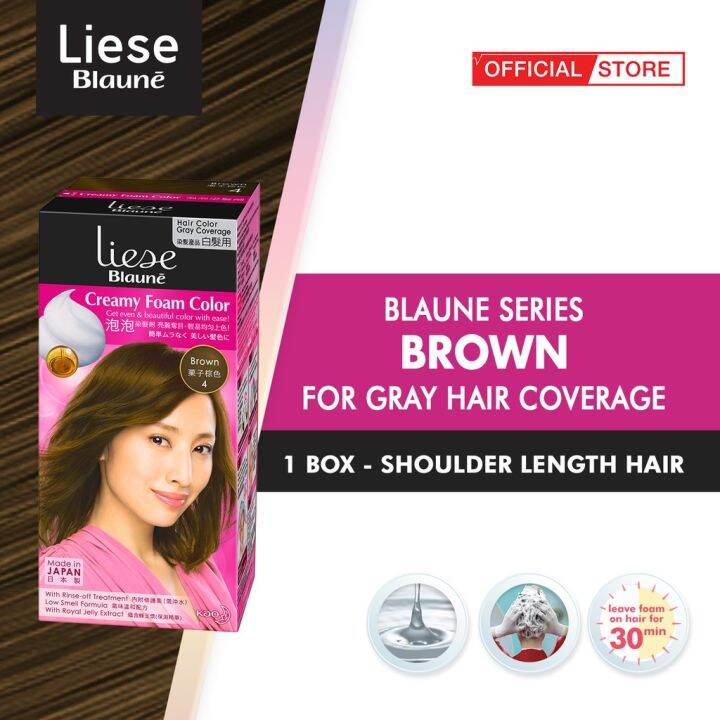 Liese Blaune Creamy Foam Color (Brown) - For Gray Hair | Lazada PH
