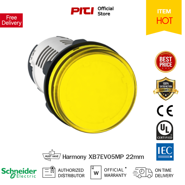 Schneider Electric Monolithic pilot light, Harmony XB7EV05MP plastic ...