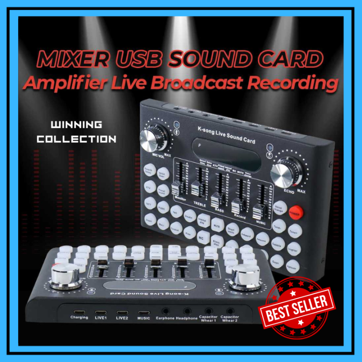 Winning Woopower Mixer USB Sound Card Amplifier Bluetooth Live ...